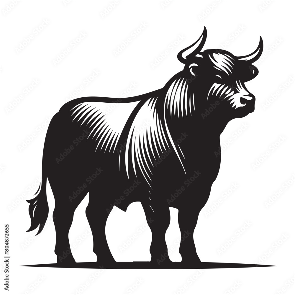 bull vector illustration white background.animal, cow, vector ...