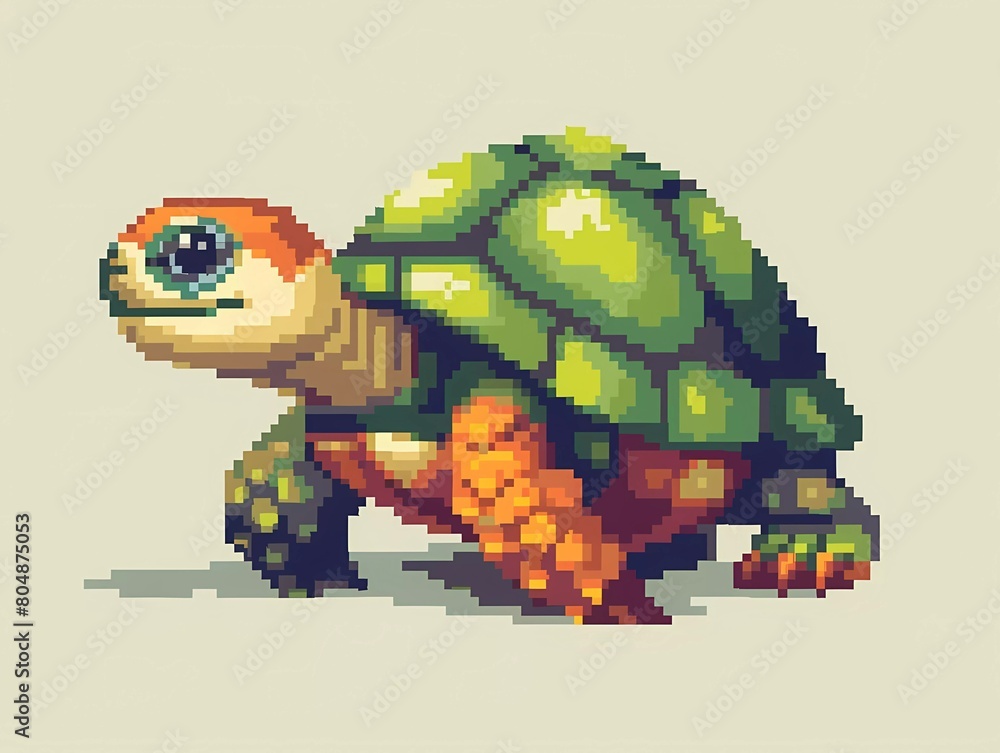 8-bit pixel cute turtle, pixel art vector illustration. Stock Illustration | Adobe Stock