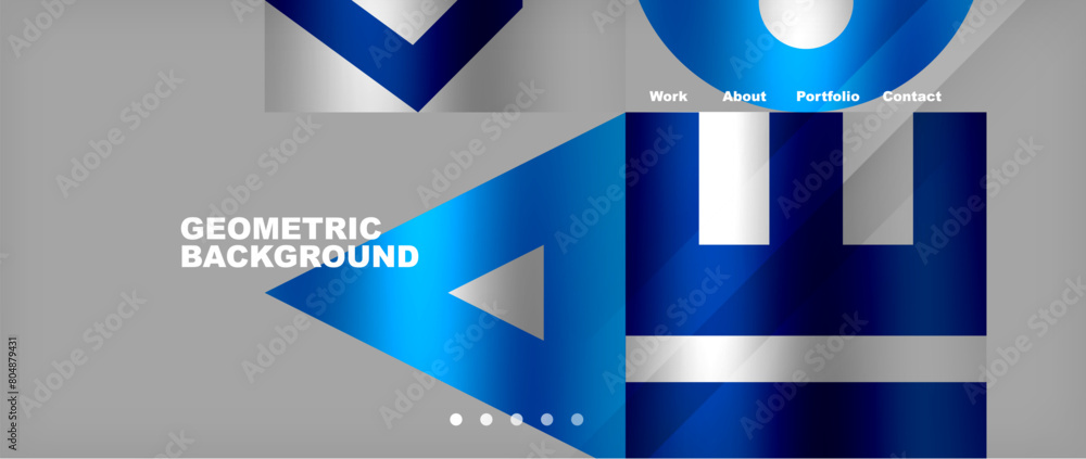 A geometric background featuring triangles and circles in shades of ...