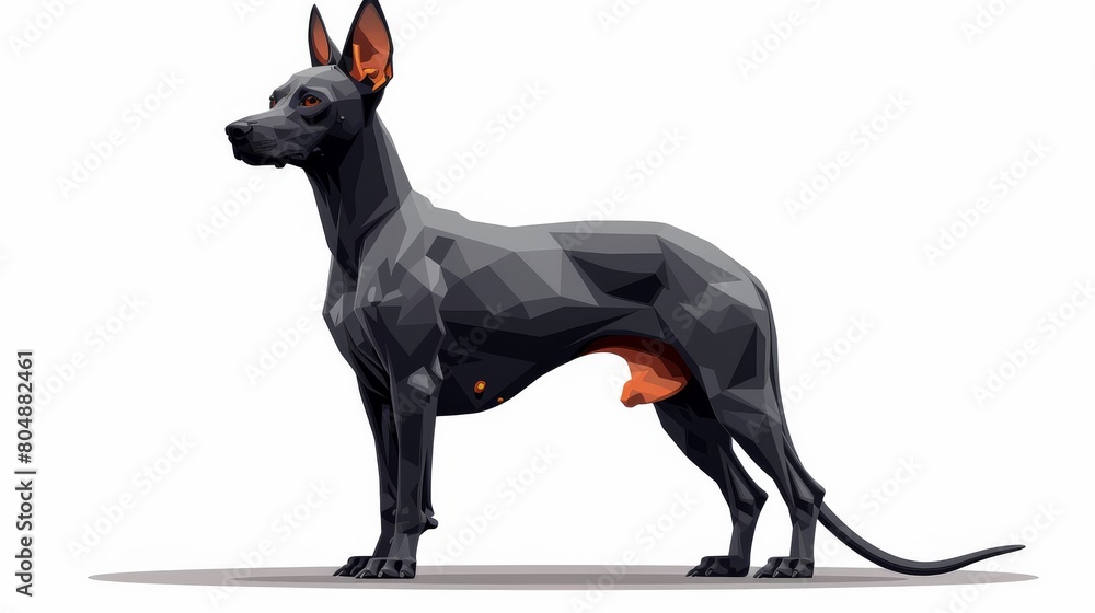 Beautiful Mexican Hairless Dog or Xolo with sleek body isolated on ...