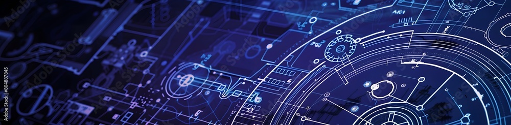 Intricate Technological Blueprint of the Future Showcasing Complex ...