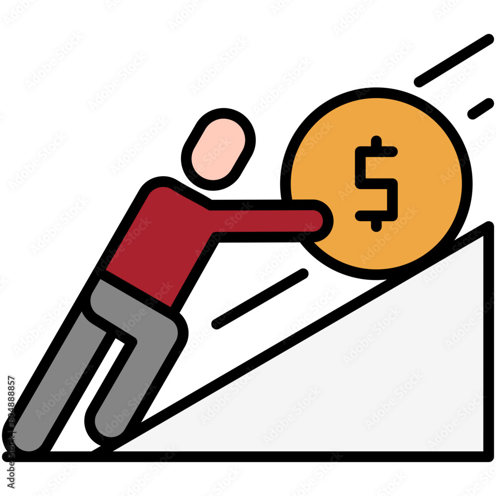 Struggle Icon. Difficult Job Effort Pictogram Graphic Illustration ...