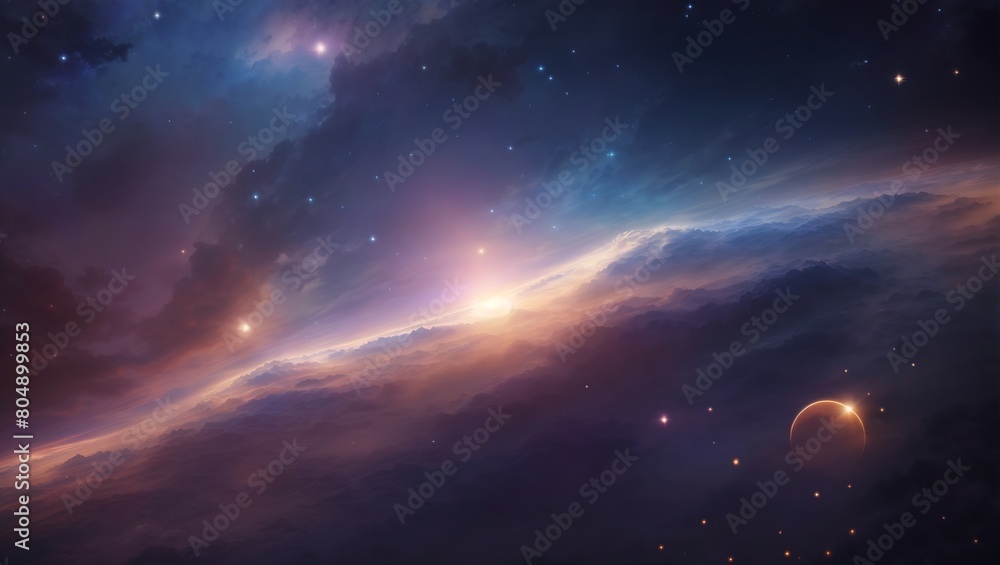 A vibrant, cosmic canvas of stars and nebulae abstract celestial ...