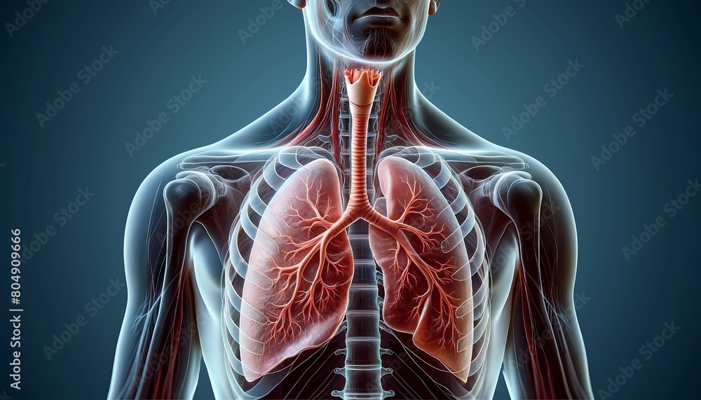 illustration of lungs and trachea human respiratory system anatomy ...