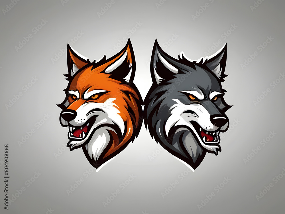 dangrous , Wolf Mascot Sporting Emblem. Vector Illustration of Wolf's ...