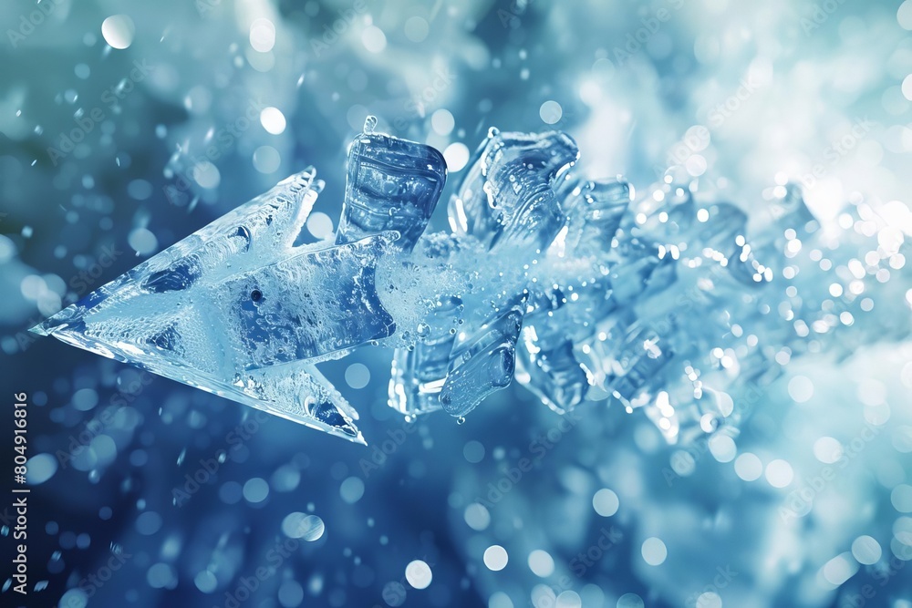 Arrows piercing through layers of ice, symbolizing the breaking of ...