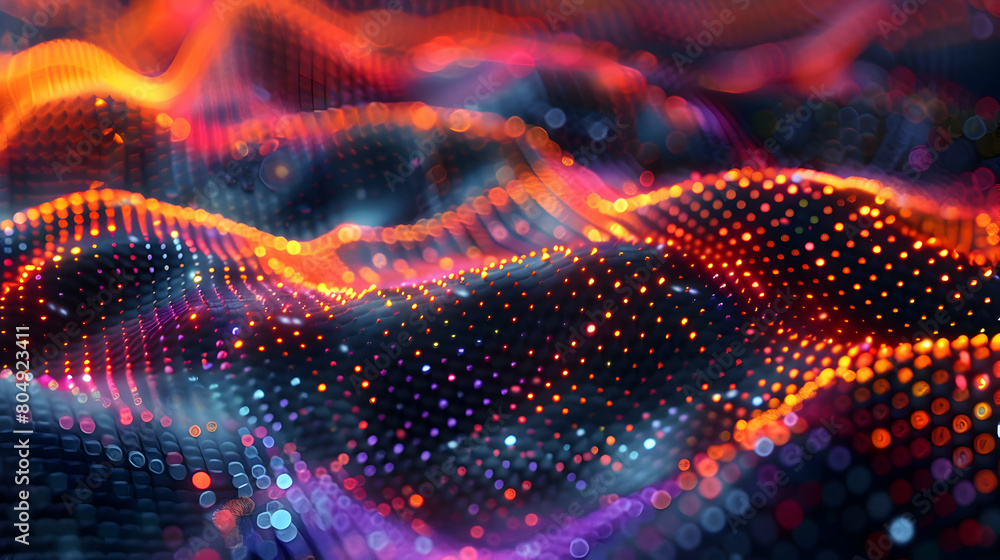 Abstract Digital Grid with Algorithmic Patterns for AI and Machine ...