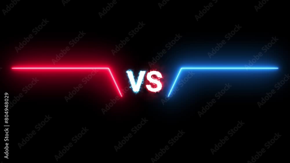VS versus bars neon animated versus vs bars neon blue and red ...