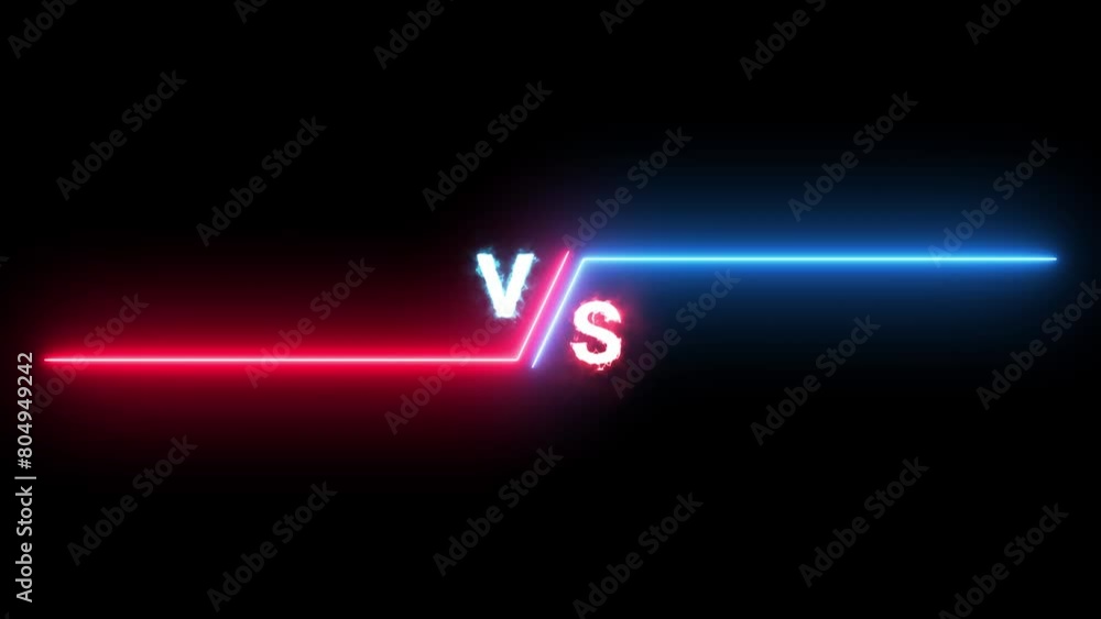 VS versus bars neon animated versus vs bars neon blue and red ...