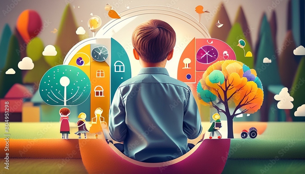 A visual representation of child development concept, showcasing the ...