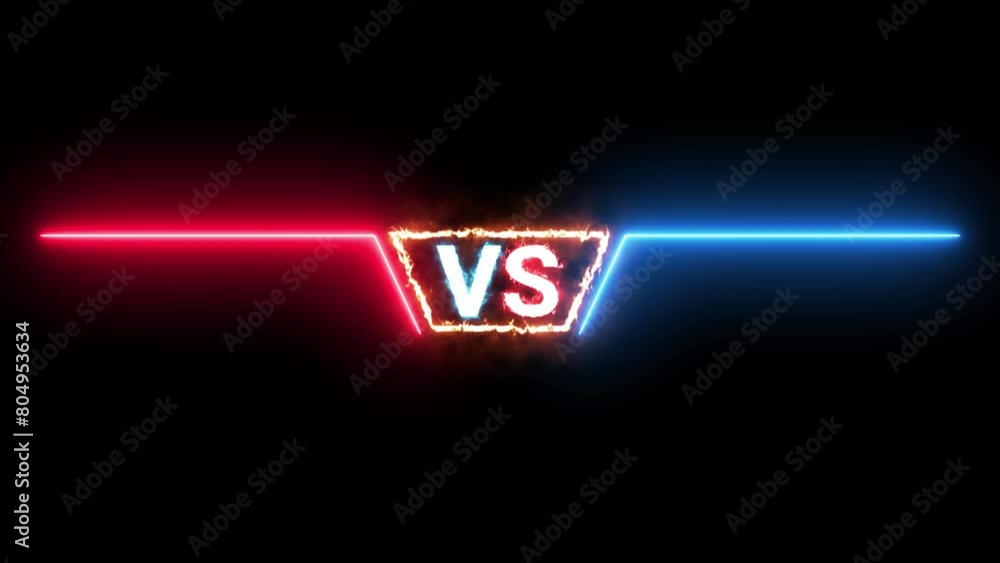 VS versus bars neon animated versus vs bars neon blue and red ...
