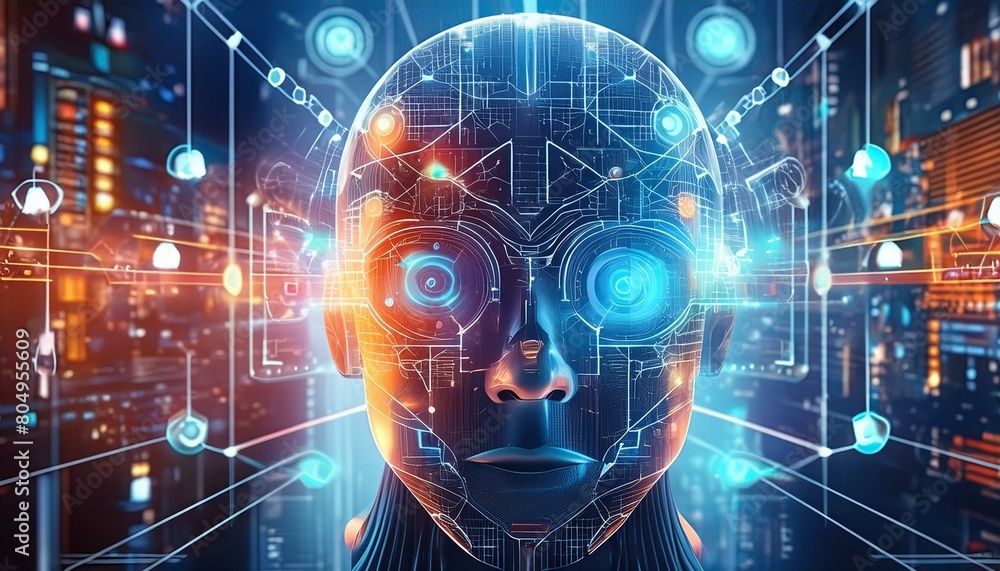 AI-powered image recognition technology, illustrating the creation of ...