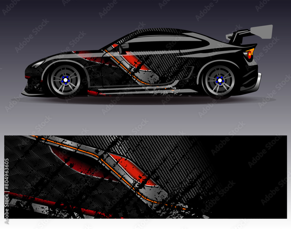 Car wrap design vector.Graphic abstract stripe racing background ...