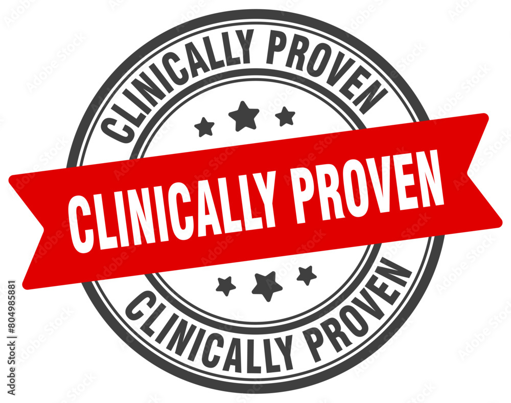 clinically proven stamp. clinically proven label on transparent ...