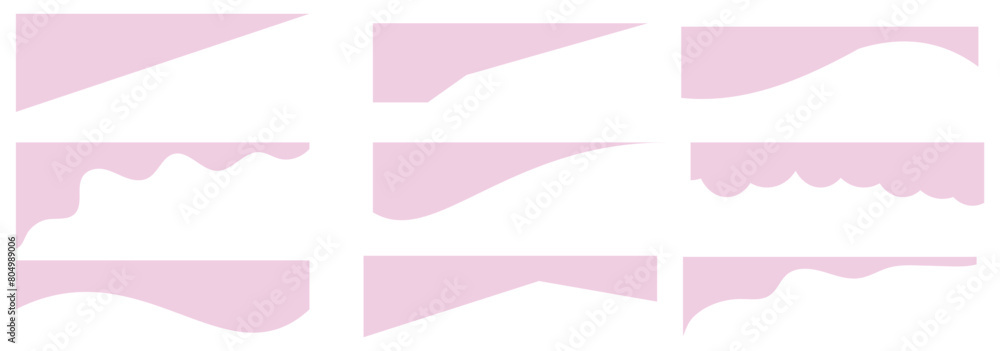 Set of abstract design separator header and border for website and app ...