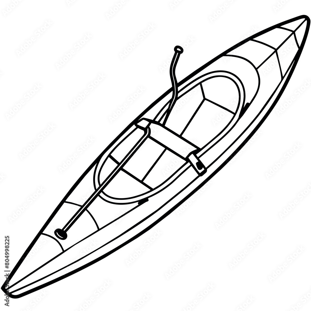 kayak outline illustration digital coloring book page line art drawing ...