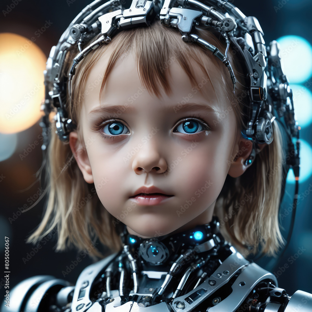 Artificial Intelligence Assistive Little Girl Bot Stock Photo | Adobe Stock