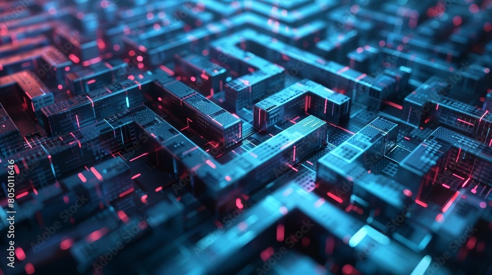 Digital maze with dead ends and hidden traps, symbolizing the ...