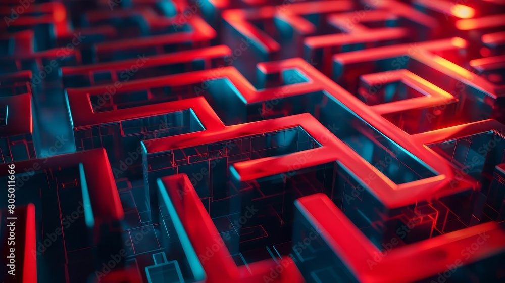 Digital maze with dead ends and hidden traps, symbolizing the ...