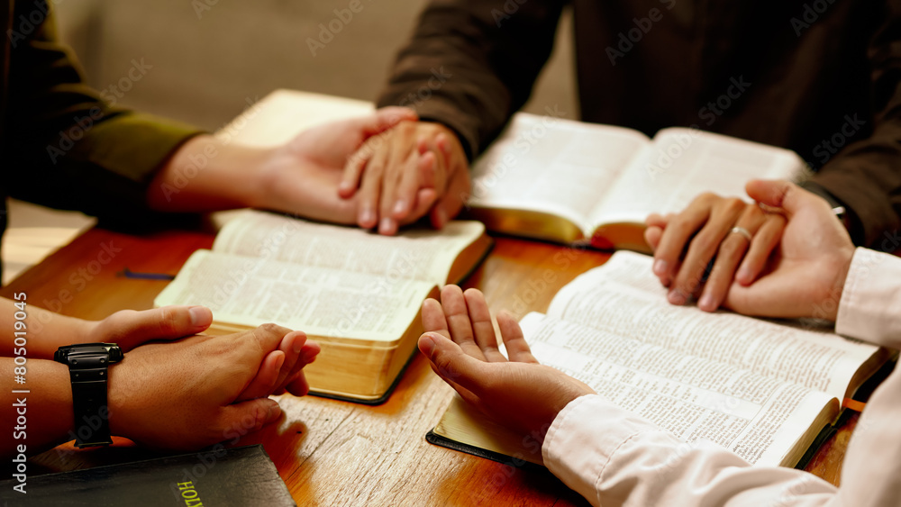 Christian friend's groups read and study the bible together in a home ...