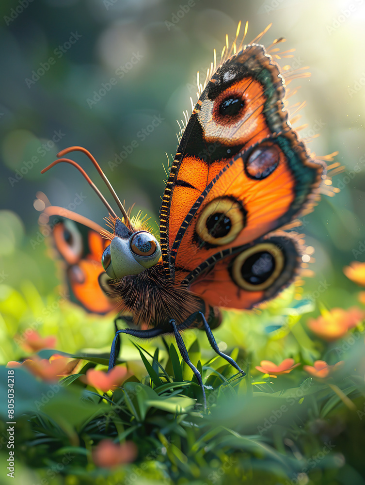 butterfly, 3D illustration, digital art, insect, lepidoptera, wings ...