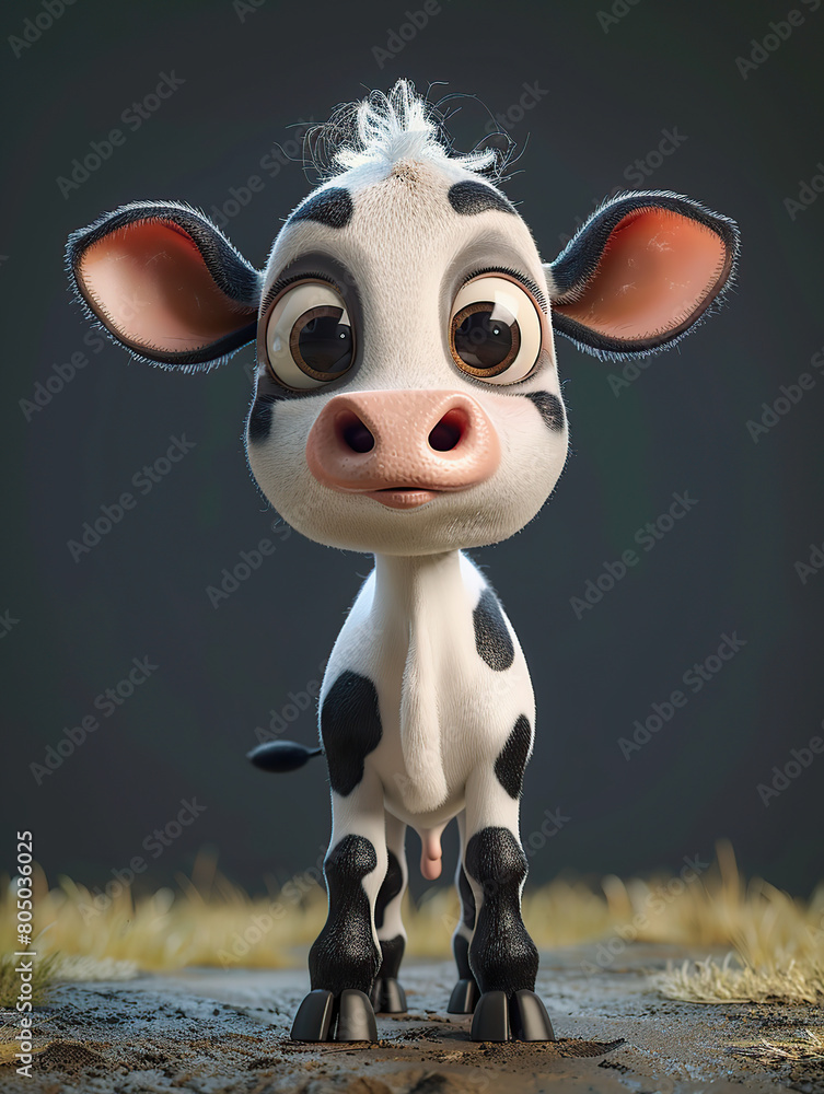 cow, 3D illustration, digital art, livestock, cattle, dairy cow, beef ...