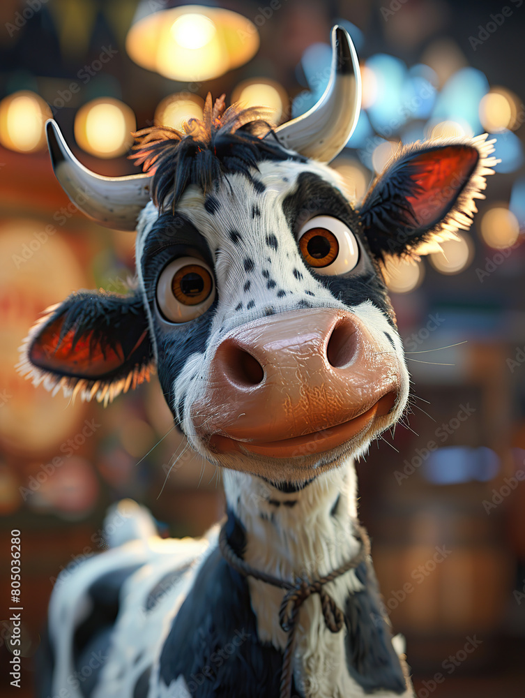 cow, 3D illustration, digital art, livestock, cattle, dairy cow, beef ...