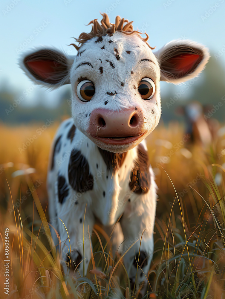 cow, 3D illustration, digital art, livestock, cattle, dairy cow, beef ...