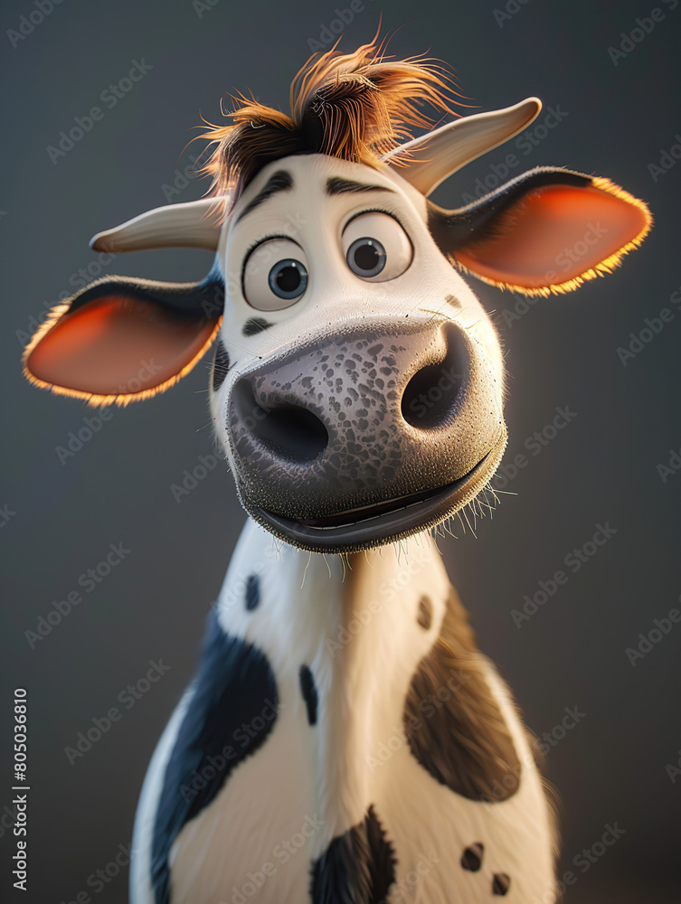 cow, 3D illustration, digital art, livestock, cattle, dairy cow, beef ...
