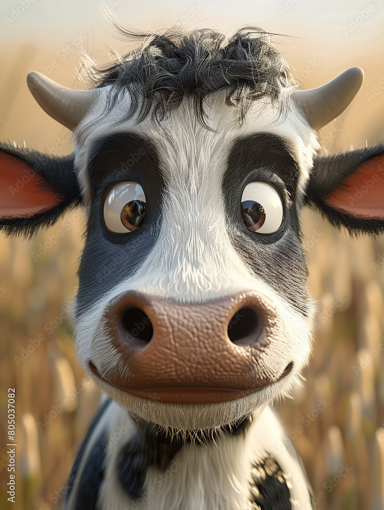 cow, 3D illustration, digital art, livestock, cattle, dairy cow, beef ...