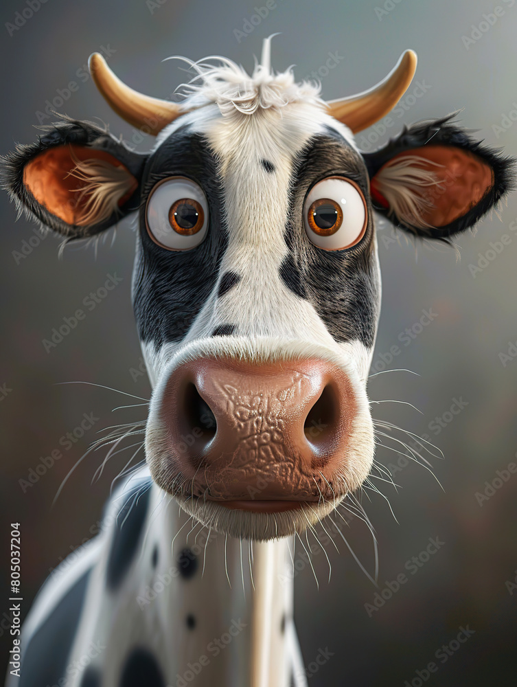 cow, 3D illustration, digital art, livestock, cattle, dairy cow, beef ...