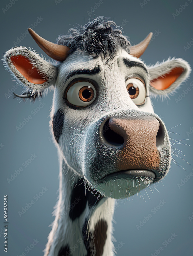cow, 3D illustration, digital art, livestock, cattle, dairy cow, beef ...