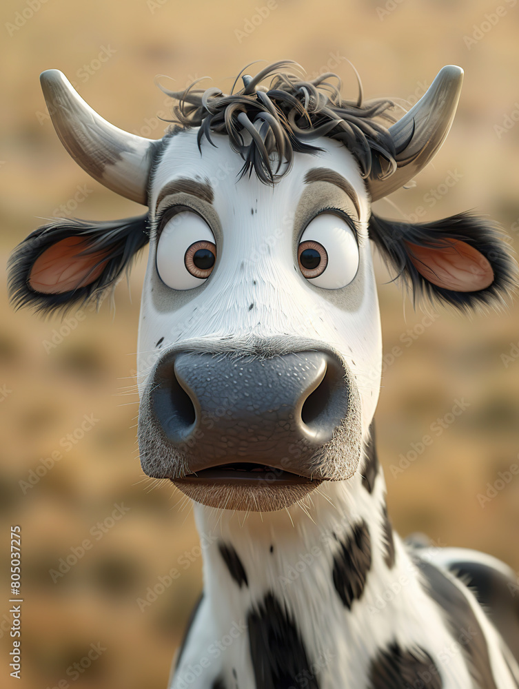 cow, 3D illustration, digital art, livestock, cattle, dairy cow, beef ...