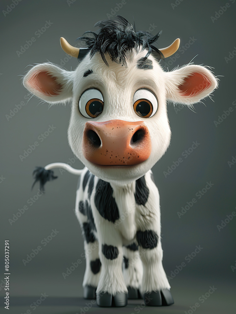 cow, 3D illustration, digital art, livestock, cattle, dairy cow, beef ...