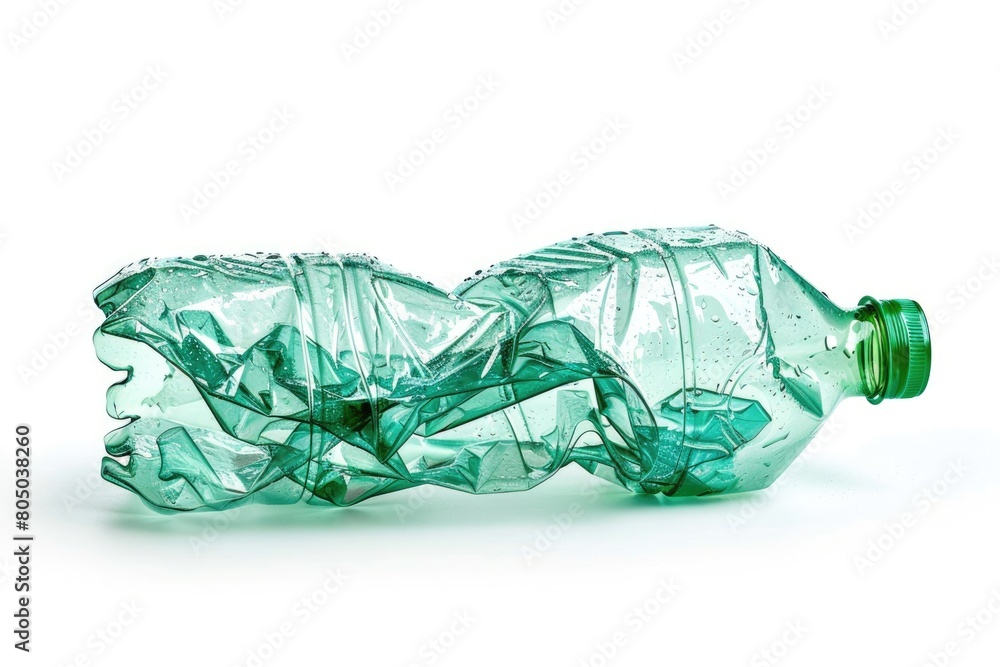 Crumpled Plastic Bottle for Recycling Concept - Isolated Image of ...