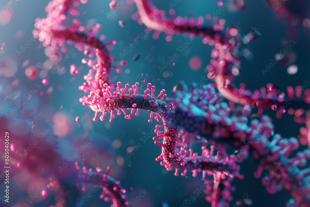 close-up of viral vector production for gene therapy, fighting diseases ...