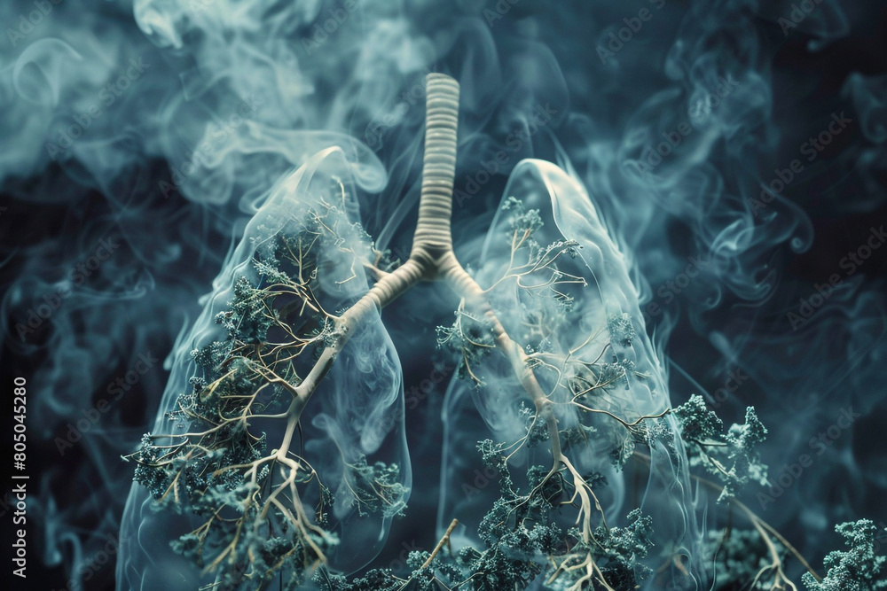Close-up on the structural changes in the lungs caused by emphysema ...