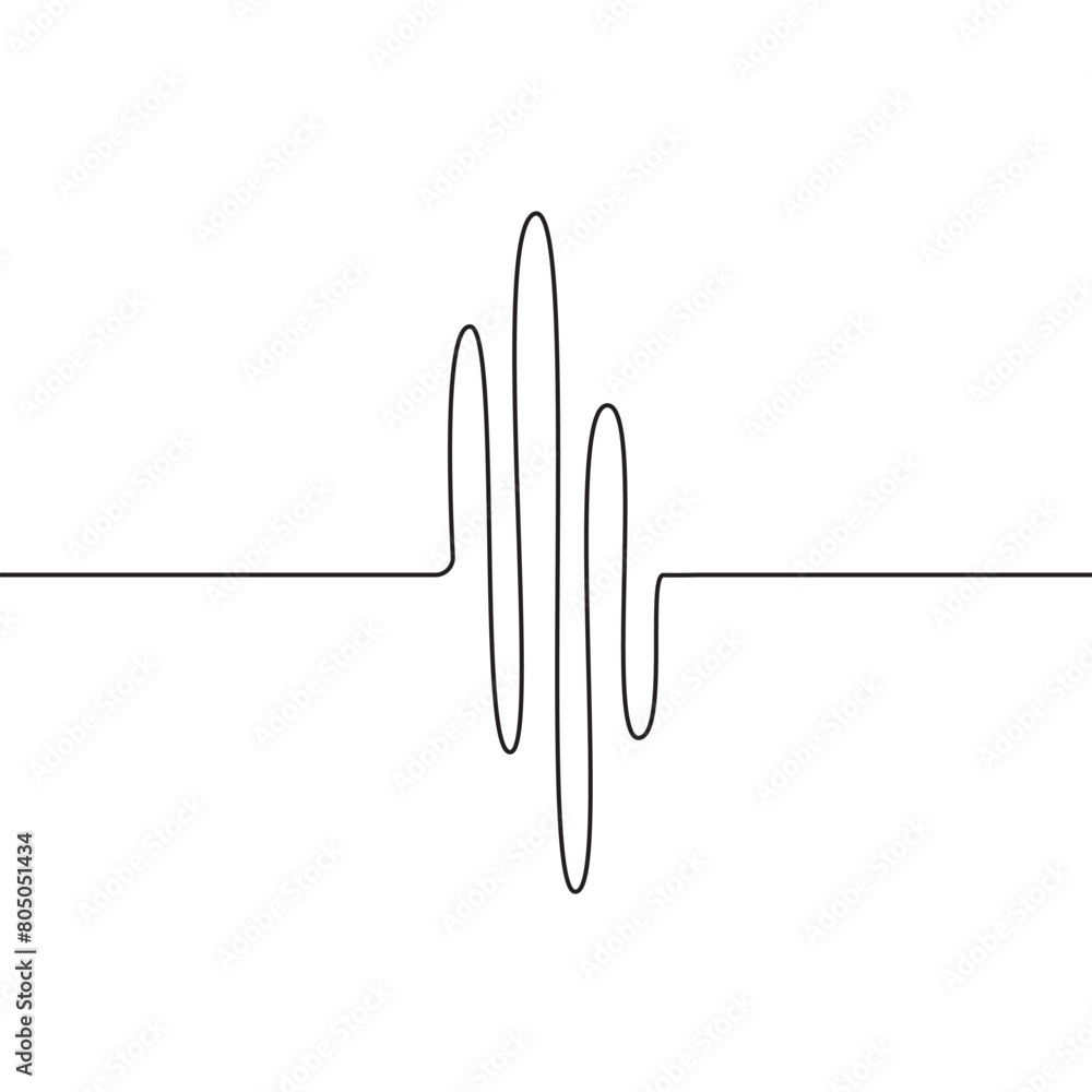 Heart cardiogram continuous one line drawing minimalism design isolated ...