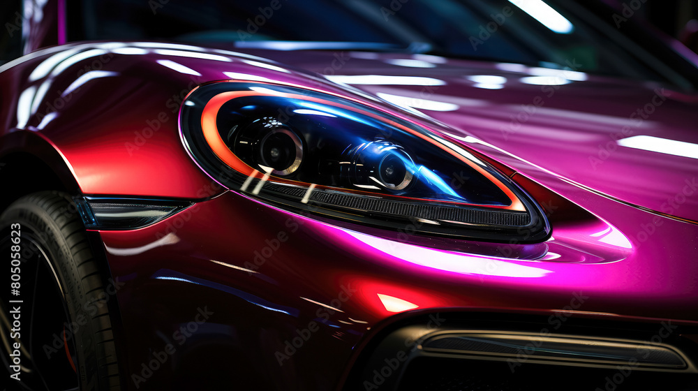 Aerodynamic body kit upgrade on a racing car in a vivid, energetic ...