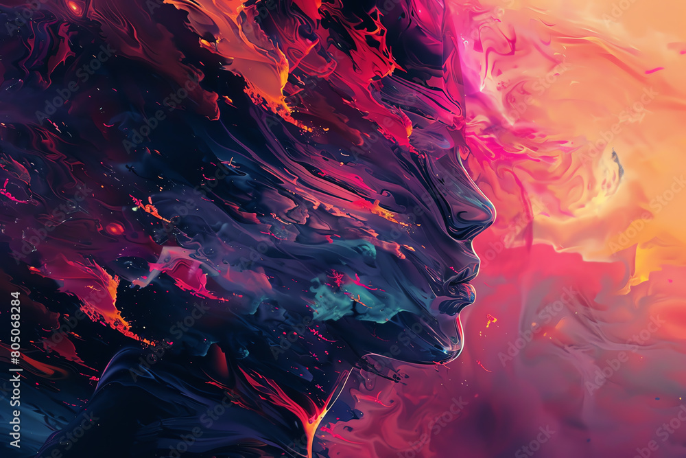 Unleash your vision with a side view abstract artwork in surrealistic ...