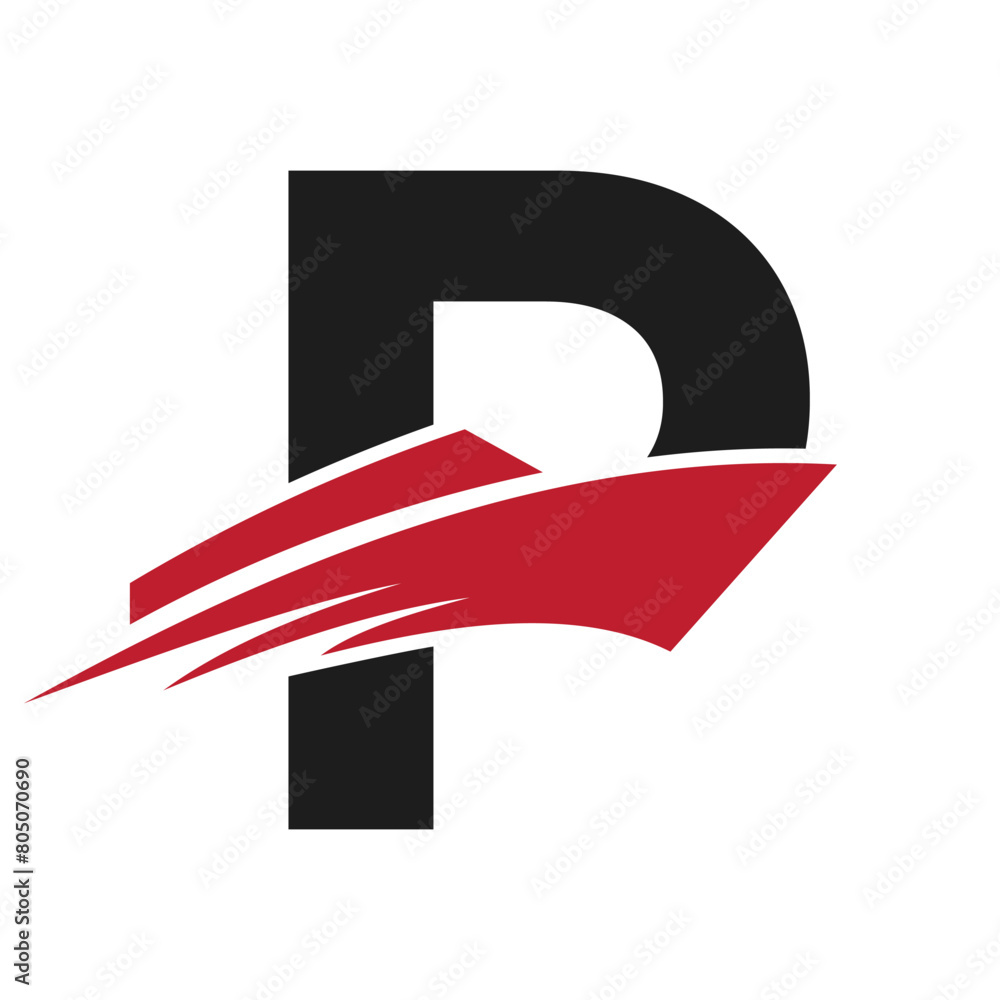Initial Letter P Boat Logo For Yacht Sign. Maritime Symbol Vector ...