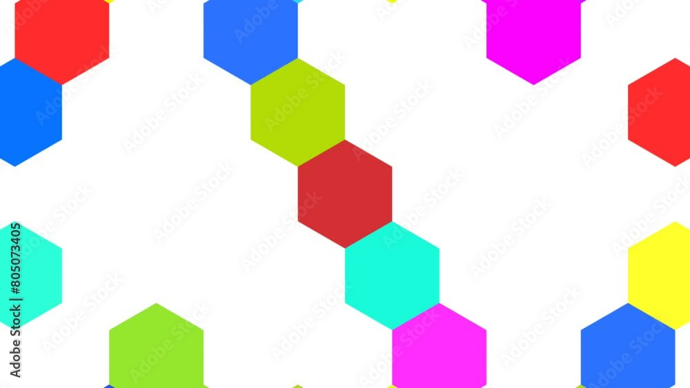 Colorful rainbow gradient hexagons turning. Modern render smooth ...