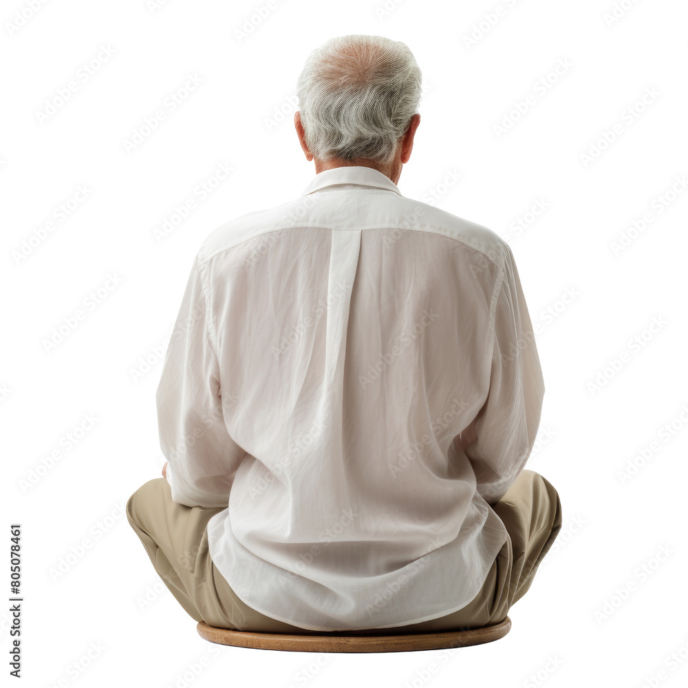 old man back view isolated on transparent background cutout Stock Photo ...