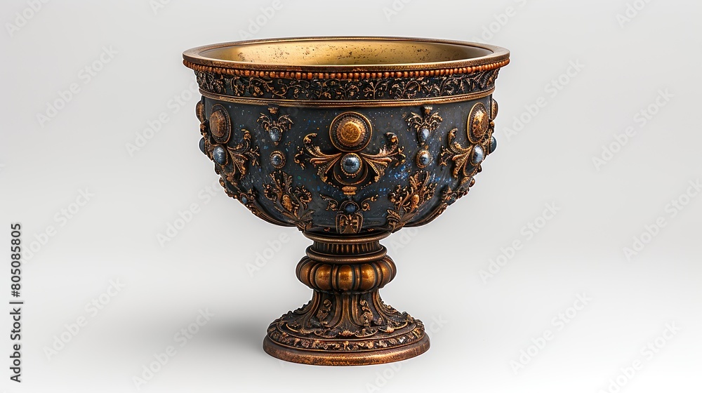 Holy Grail depicted as an ancient chalice on a white background Stock ...