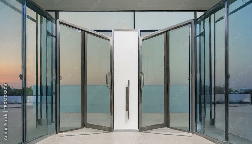 building with railing, "Seamless Integration: Isolated Office Interior ...