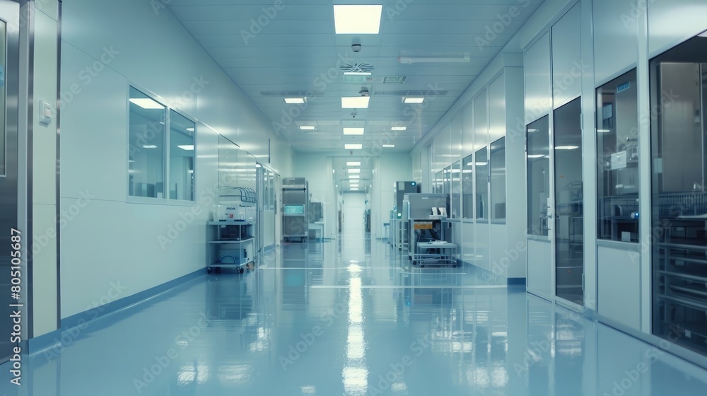 Inside Bright Advanced Semiconductor Production Fab Cleanroom with ...