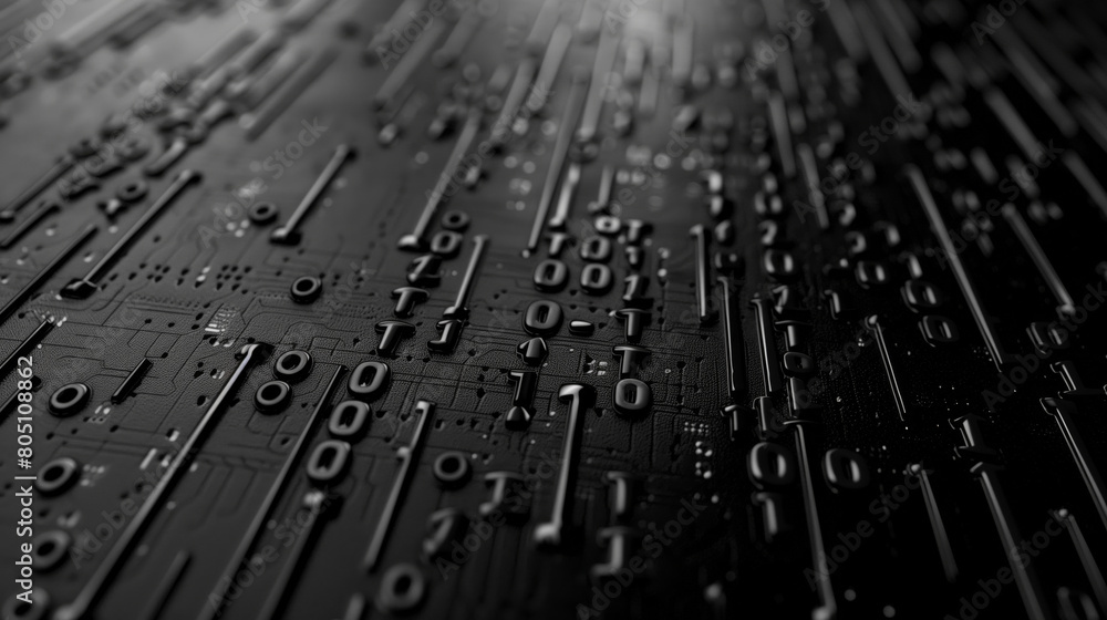 Black digital abstract background. Coding backdrop of binary system ...