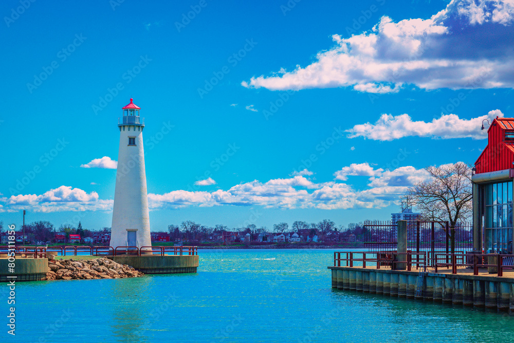 Milliken State Park Lighthouse, the iconic light tower at the harbor ...