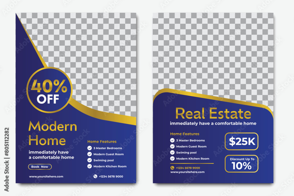 Real Estate business flyer poster pamphlet brochure cover template ...