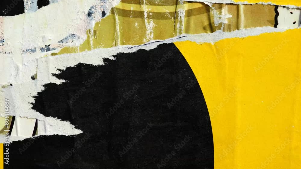 Old colorful posters ripped torn crumpled paper abstract grunge texture ...